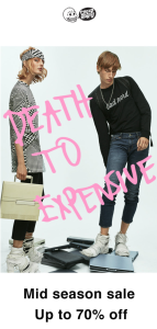 Cheap Monday Sale - up to 70% off - Pynck