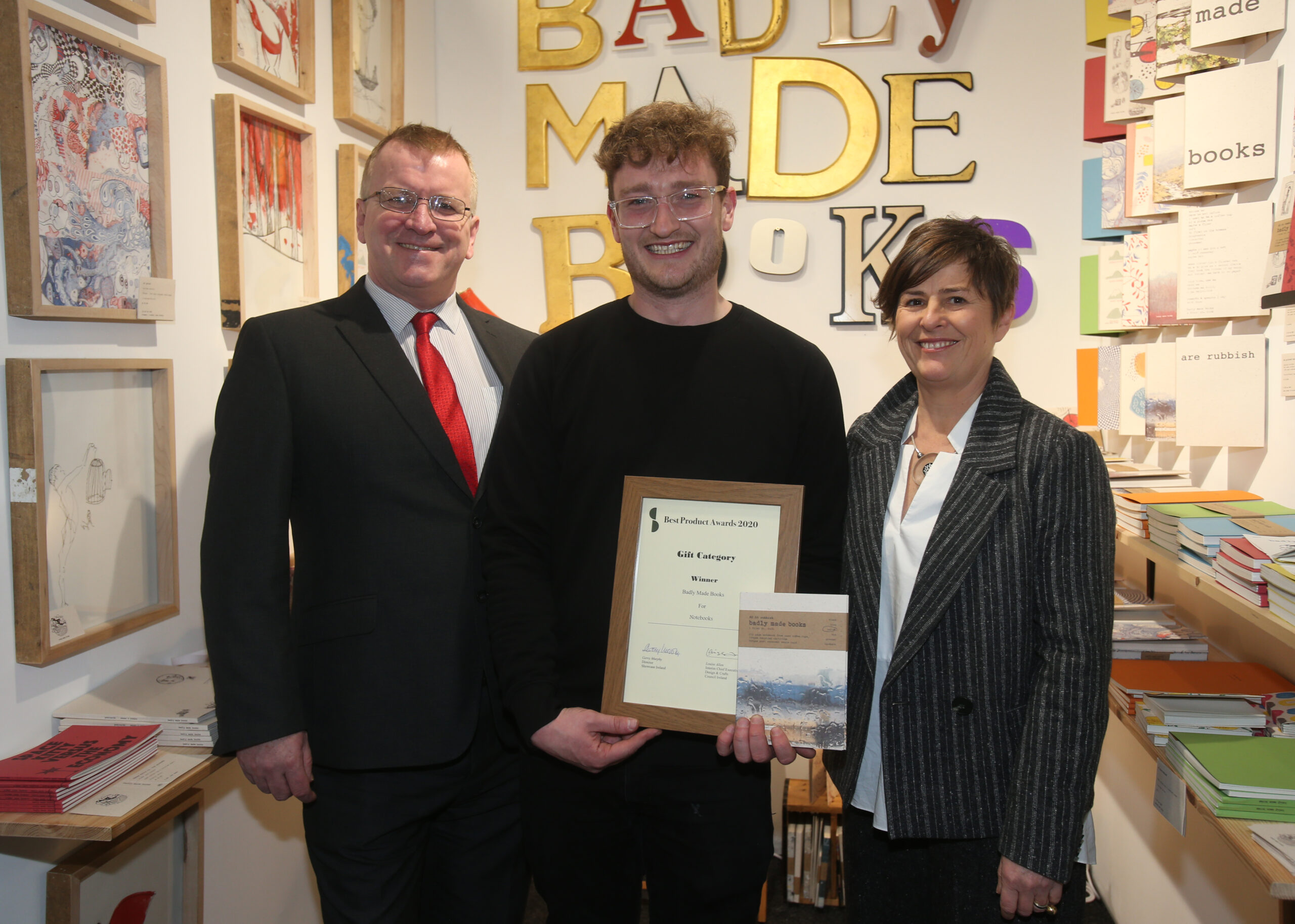 l to r oisin geoghegan sean osullivan of badly made books and louise ...